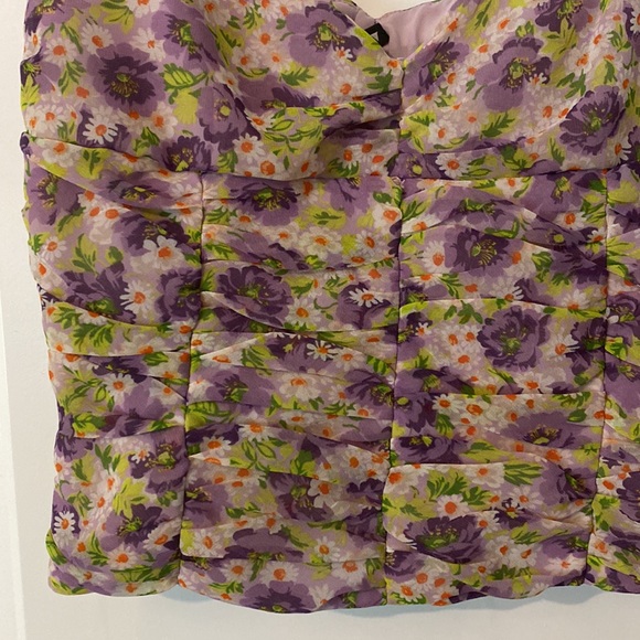Zara | Tops | Zara Floral Ruched Cami Top | Poshmark
